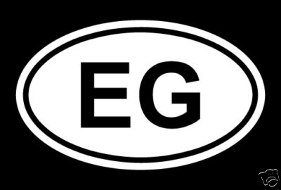 EG - EGYPT COUNTRY CODE OVAL WINDOW/BUMPER STICKER | eBay