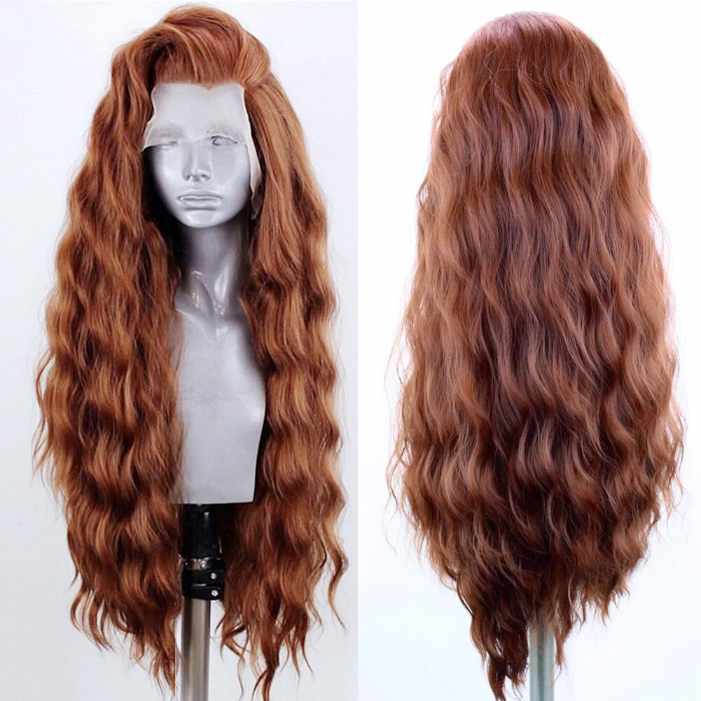 Synthetic Lace Front Wigs for Women Long Wavy Heat Resistant Fiber Wigs ...