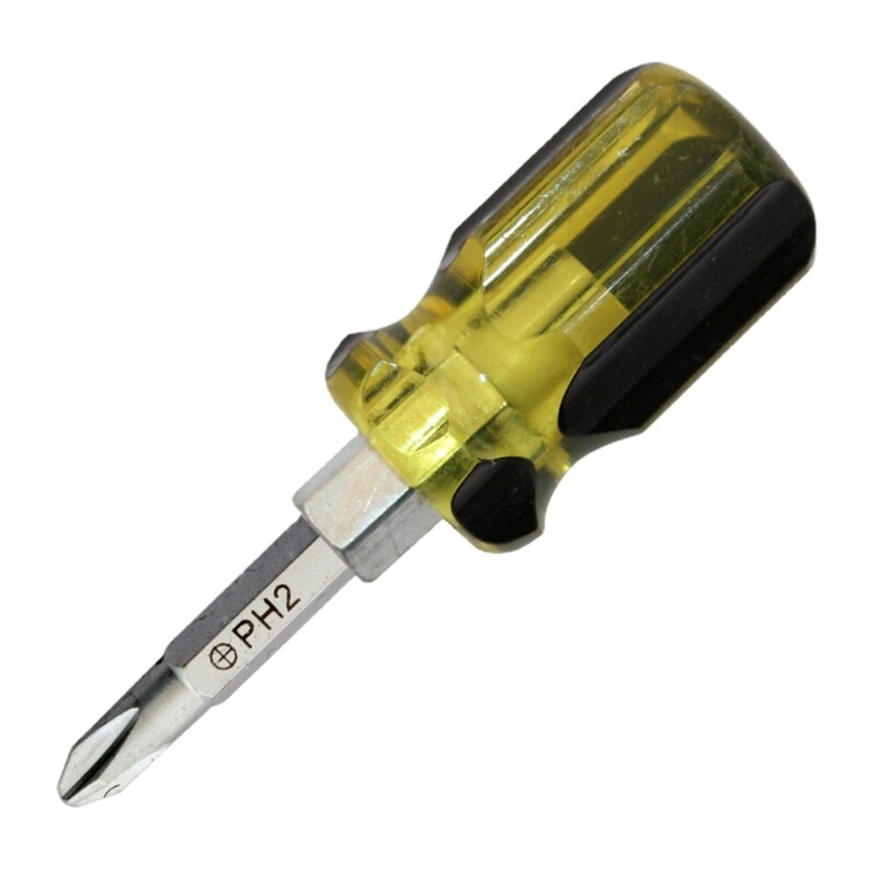 Short Handle Screwdriver Flat Head Cross-Head 2-in-1 Interchangeable ...