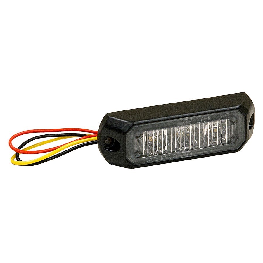 Buyers 3-2/5" 3 LED Clear Rectangular Surface Mount Mini Strobe Light ...