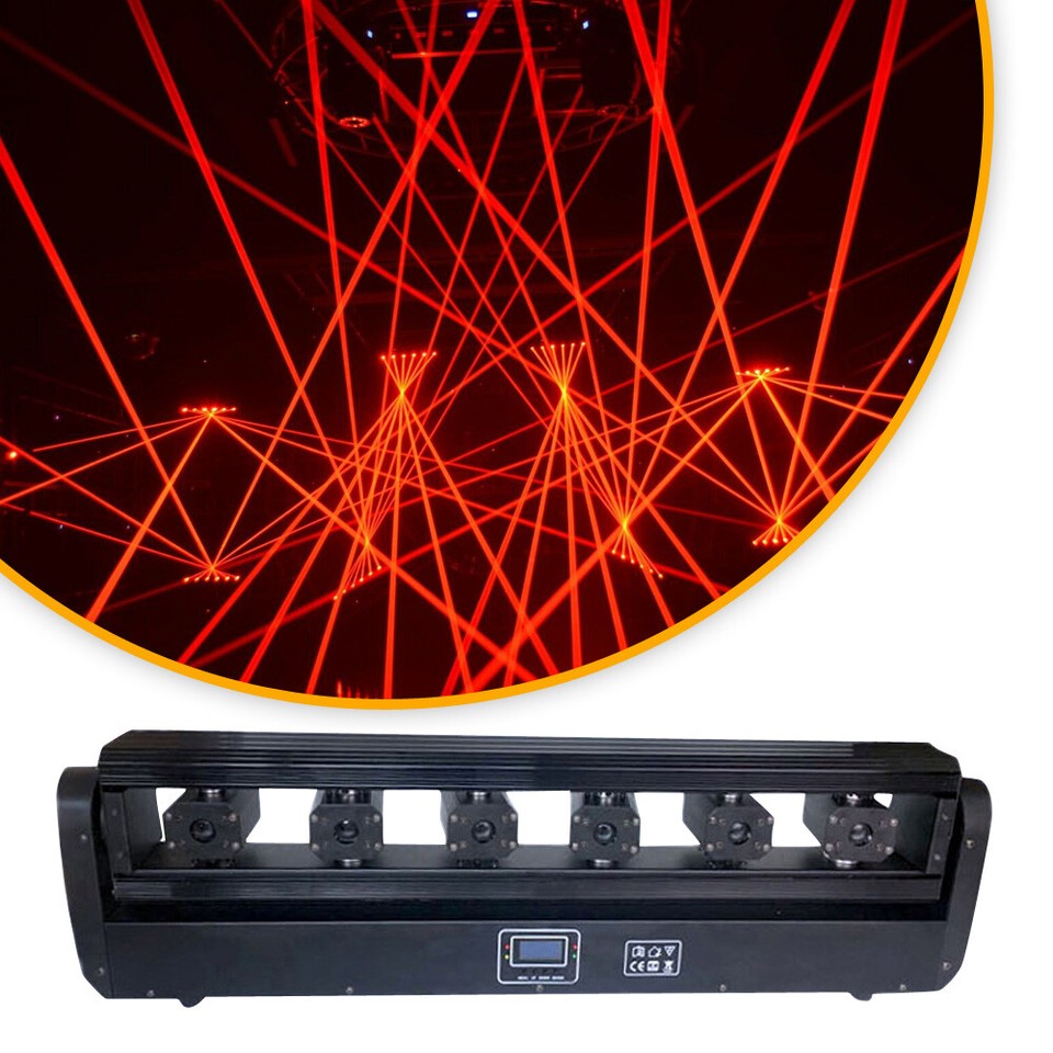 RED LED 6/8/9 Eyes Moving Head Spider Beam Scan Laser Light DJ Club ...