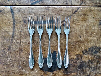 VTG Gowe Wellner 90 15 Silver Flatware Silverware 5 Forks | eBay