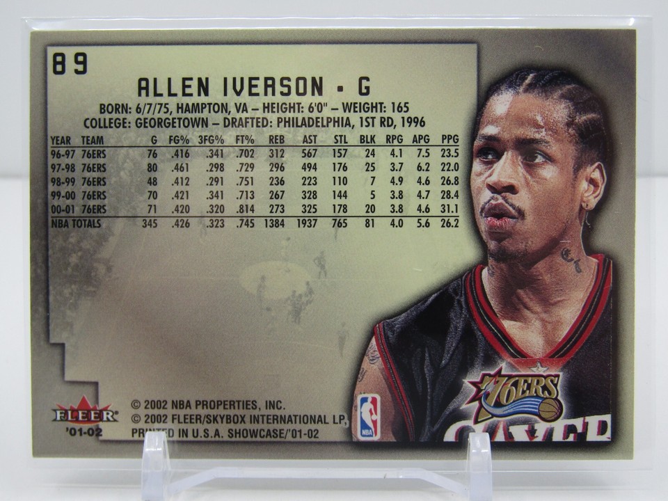 ALLEN IVERSON 2001-02 FLEER SHOWCASE AVANT CARD! PHILADELPHIA 76ERS! | eBay