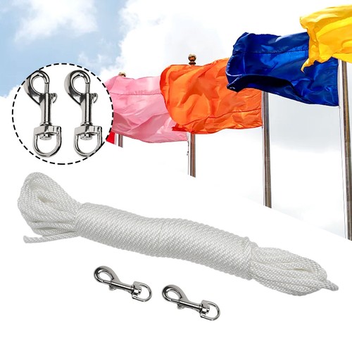Classic Colors Flag Pole Halyard Rope Clips Kit for Easy Flag Handling ...