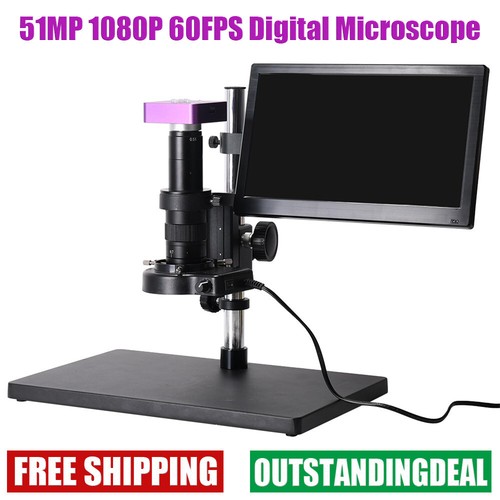 51MP 1080P 60FPS Digital Microscope with HDMI USB Camera 180X Lens 11.6 ...