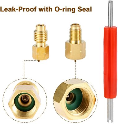 R1234yf Adapter w/ Valve Core For R1234YF Refrigerant Tank Adapter ...