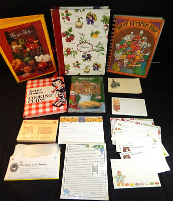 Vintage HUGE Lot Recipe File Book Books Organizer Folders & Blank ...