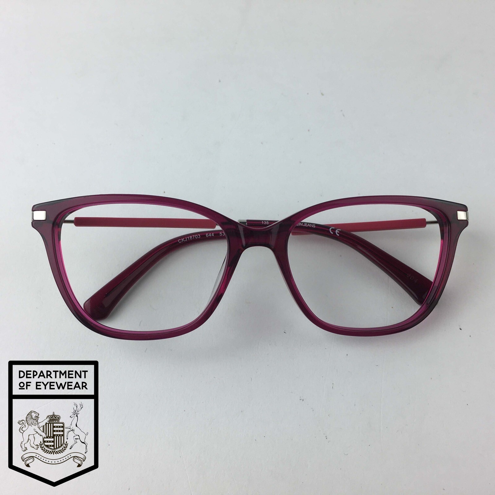 CALVIN KLEIN JEANS eyeglasses BERRY PINK CATS EYE glasses frame MOD ...