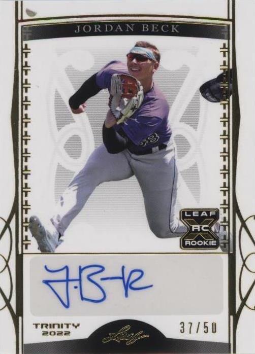 2022 Leaf Trinity - Jordan Beck #BA-JB4 Gold Foil /50 (AU, RC) for sale ...