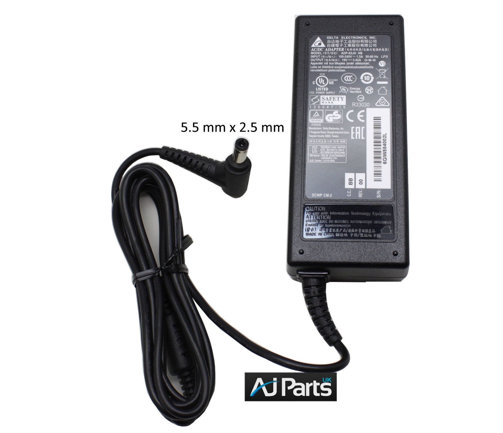 Replacement 65W Laptop Adapter 19V 3.42A PSU for Toshiba Satellite C50A ...