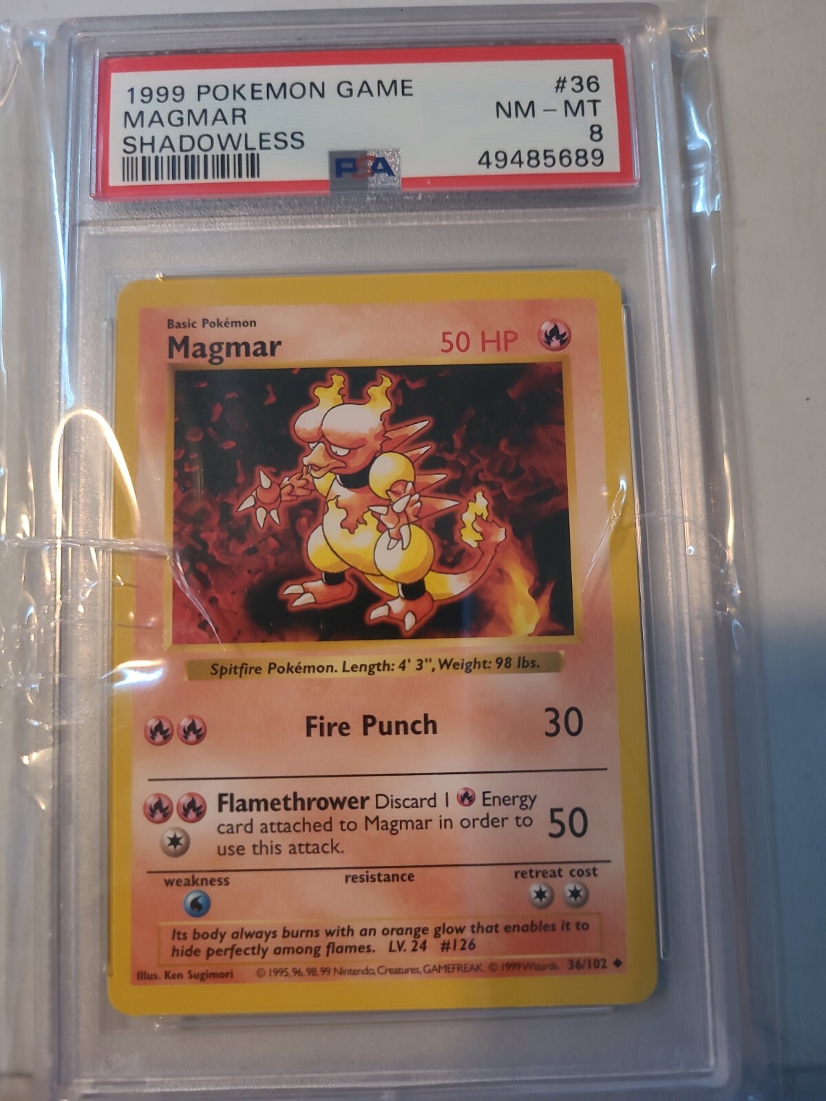 Pokémon TCG Magmar Base Set 36/102 Regular Shadowless Uncommon for sale ...