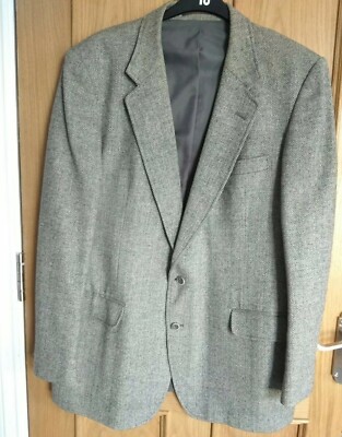 TRUE VINTAGE CROMBIE TWEED HERRINGBONE WOOL JACKET CHEST SIZE 44 INCHES ...