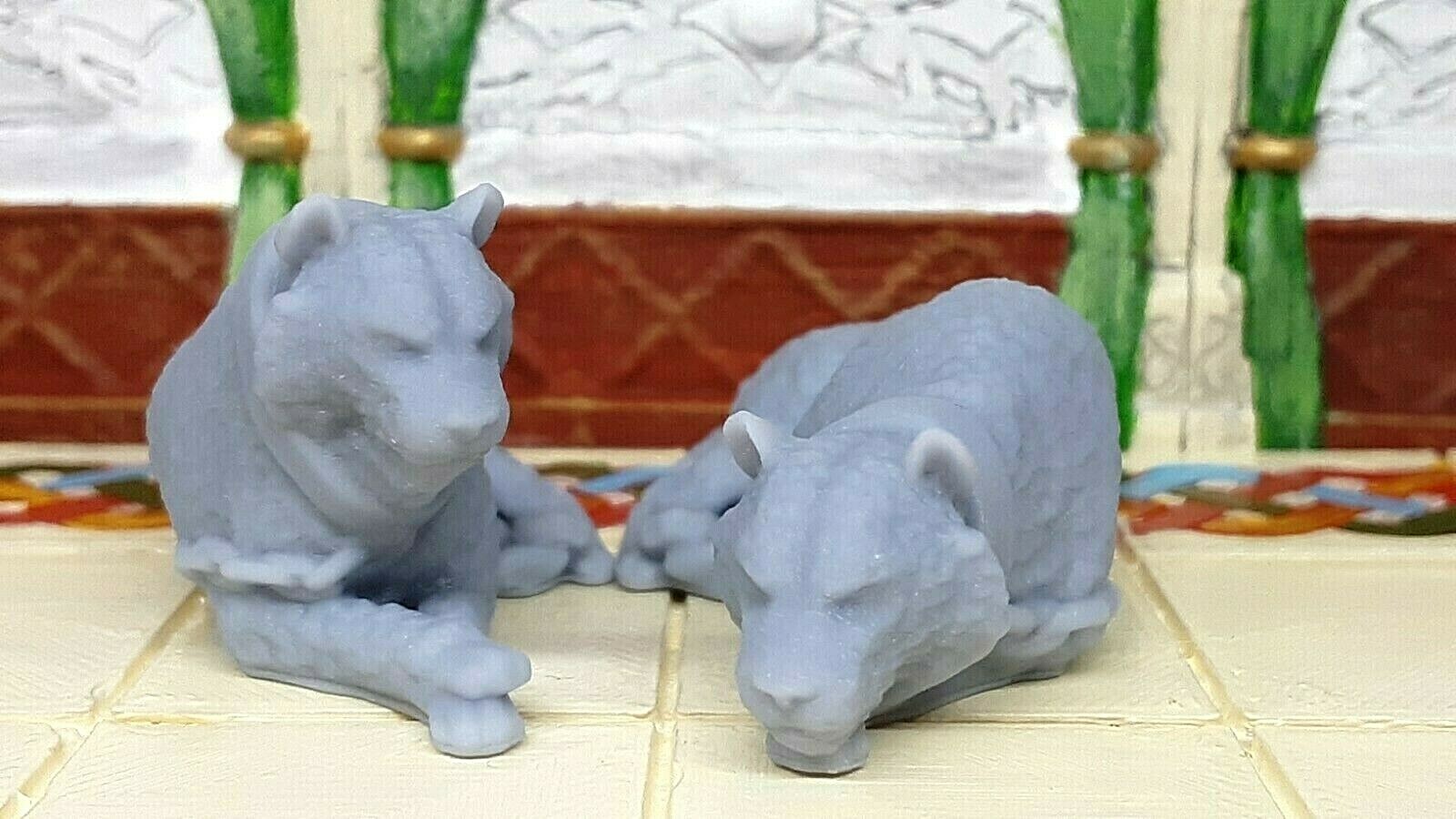 Pair of Captive Pet Sultan's Tigers Mini Miniature Figure 28-32MM Resin ...