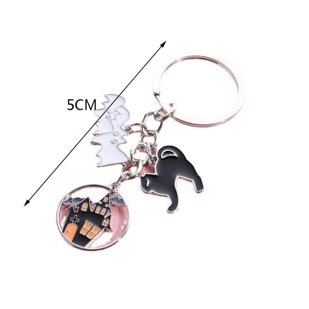 Halloween Element Graphic Drop Oil Key Chain Pumpkin Key Ring Halloween ...