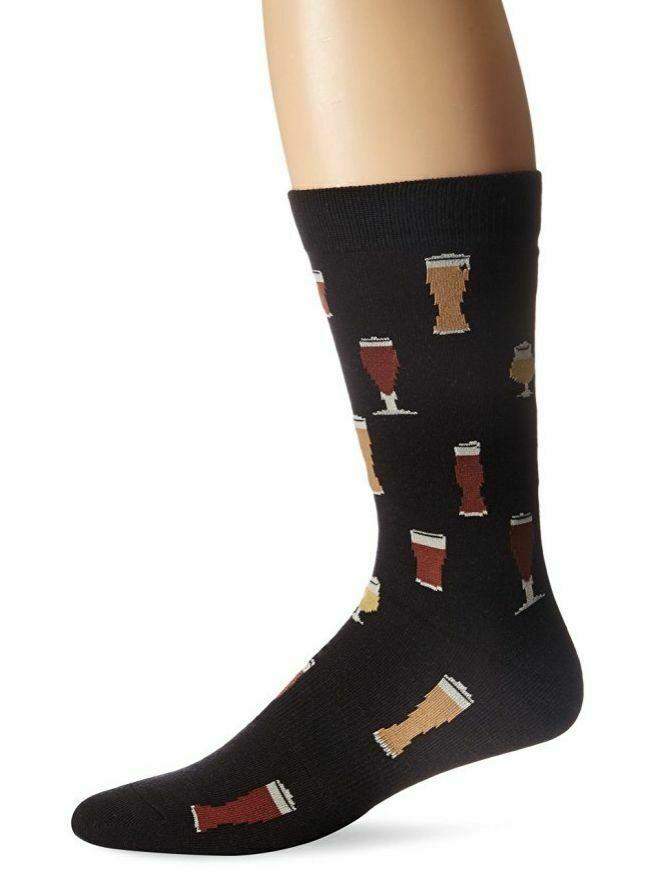 New Mens Craft Beers Crew Socks K Bell Black Size 10-13 Large Beer Sock ...