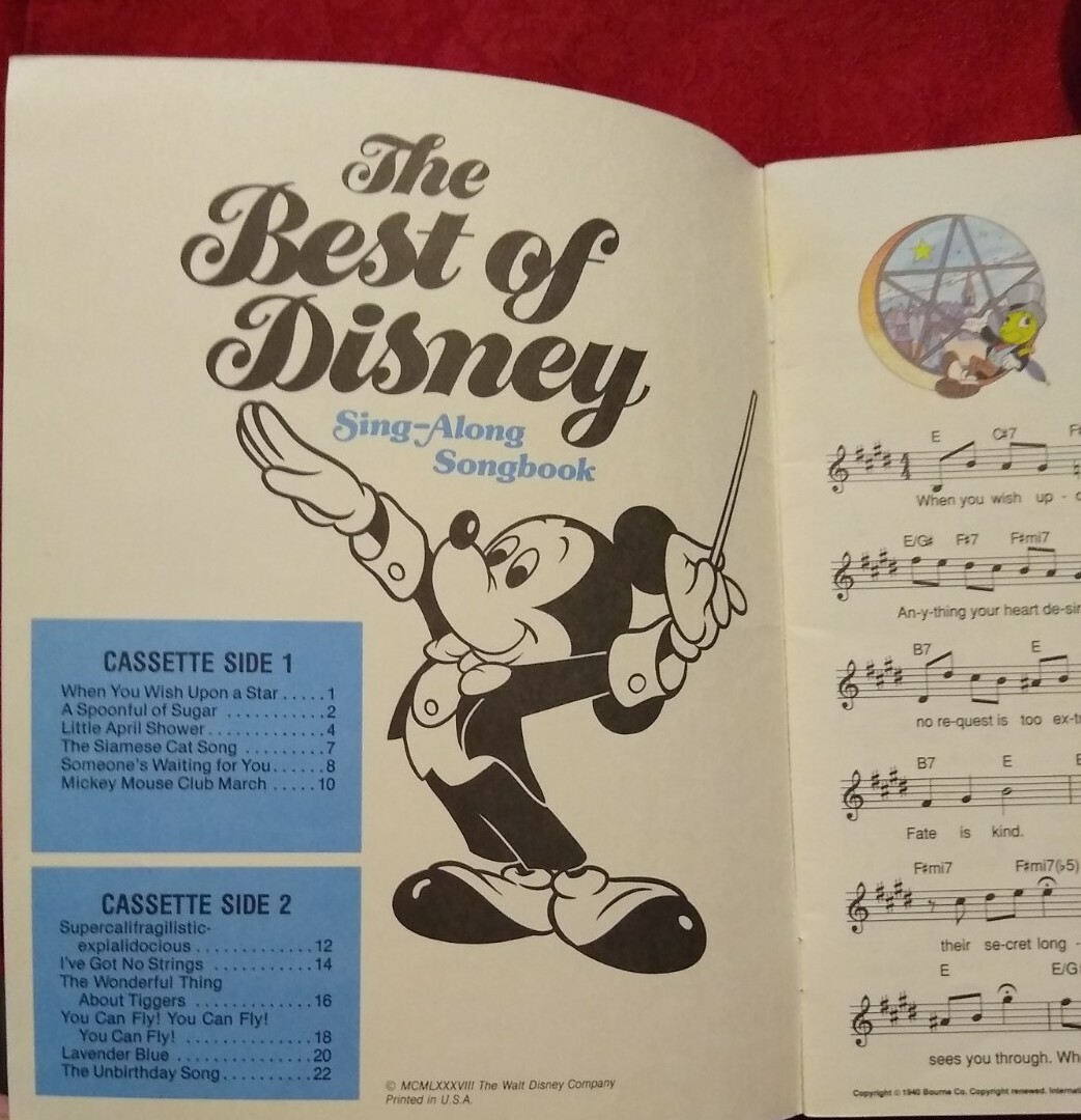 1988 The Best of Disney Sing Along Songbook Book 2 (SA 008) Softcover ...