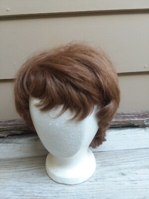Vintage 70's women's shag wig brunette 100% Dynel Made in Hong Kong | eBay