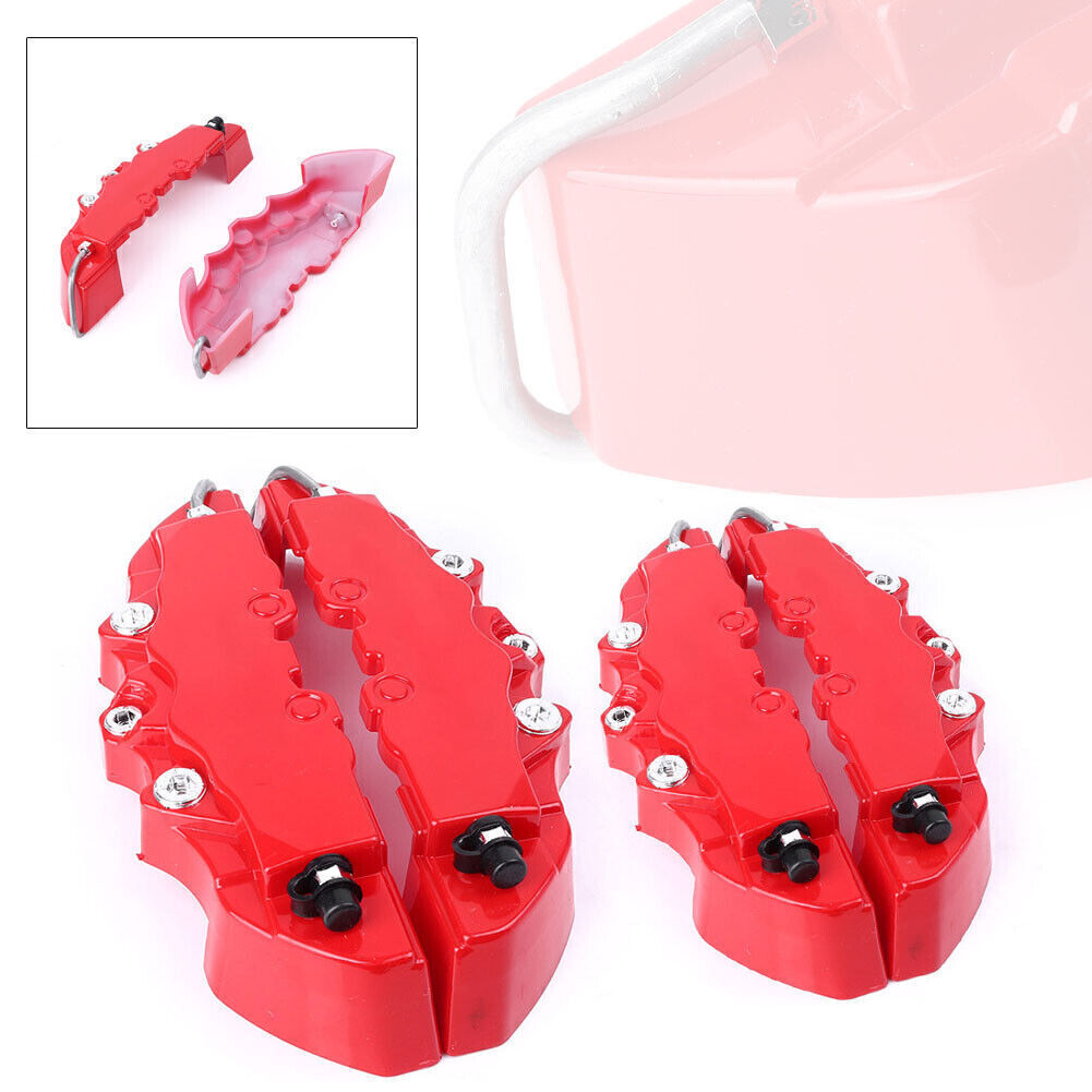 4PCS Red Disc Brake 3D Car Caliper Cover Front Rear Red Set Kit For 16 ...