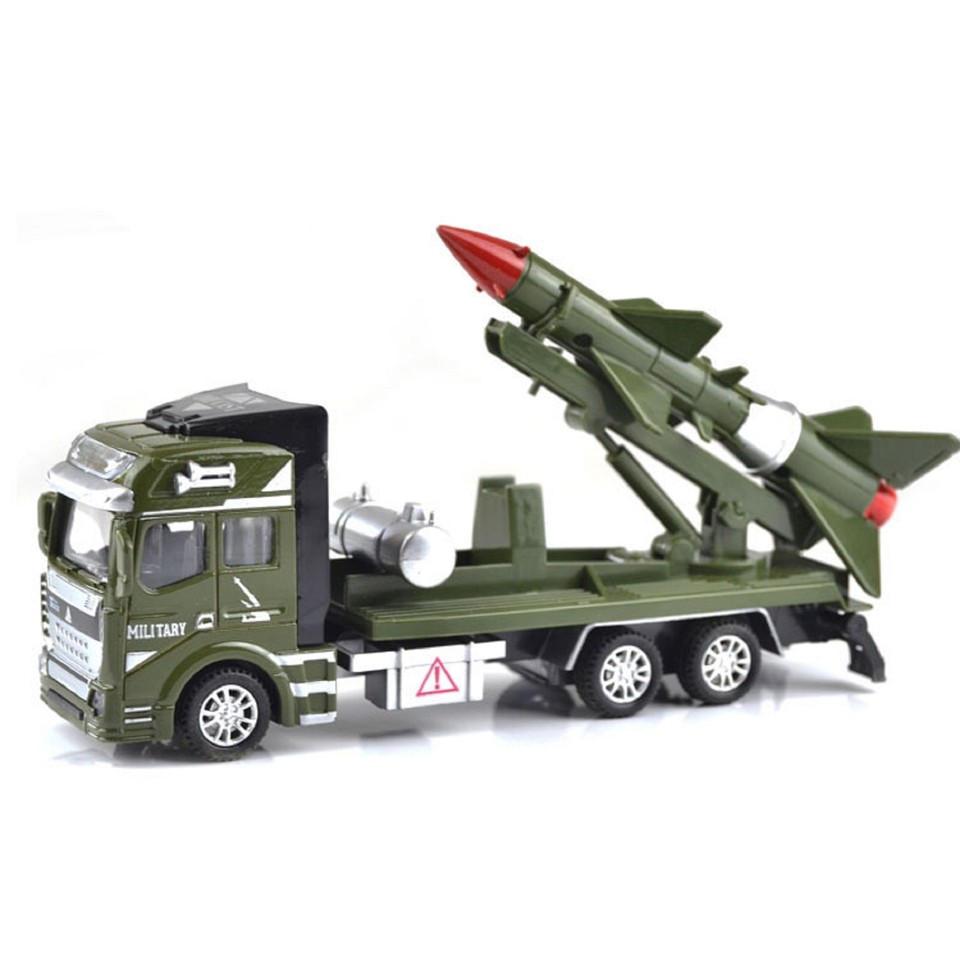 1:64 Pull Back Military Truck Car Model Alloy Diecast Rocket Missile ...