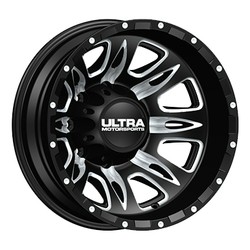 17x6.5 Ultra 049BM Predator Dually Black Milled DUALLY REAR Wheel 8x6.5 ...