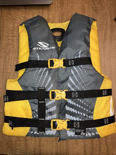 Stearns Youth Life Jacket Vest For Kids 50-90lbs Gray & Yellow Great ...