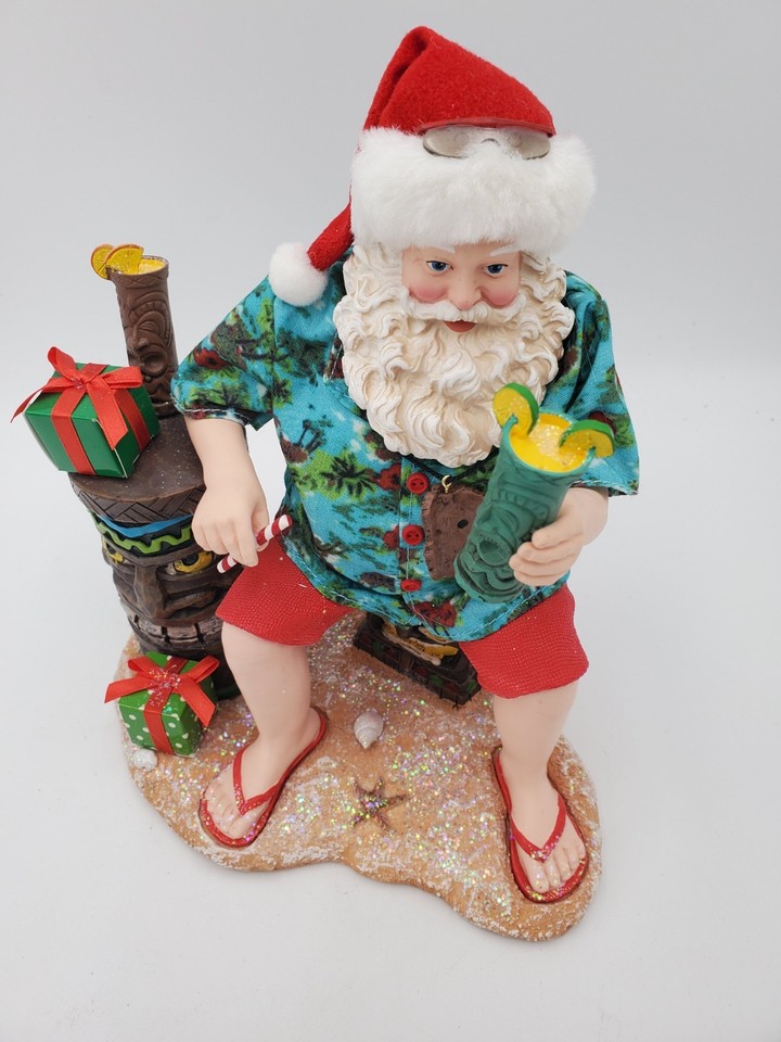 Kurt S Adler Fabriche' Tiki Beach Santa Hawaiian Flip Flops | eBay