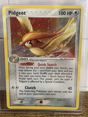 (NEAR MINT) 2004 Pidgeot Holo Rare 10/112 Pokemon TCG EX Fire Red ...