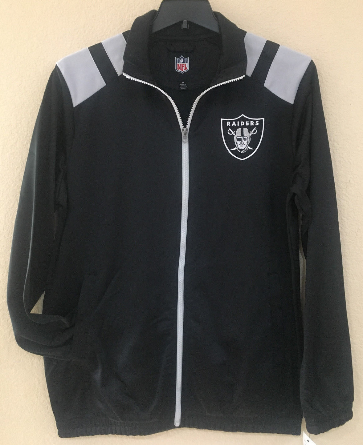 Oakland Raiders Full Zip Track Jacket - Black Color Track Jacket - NFL ...