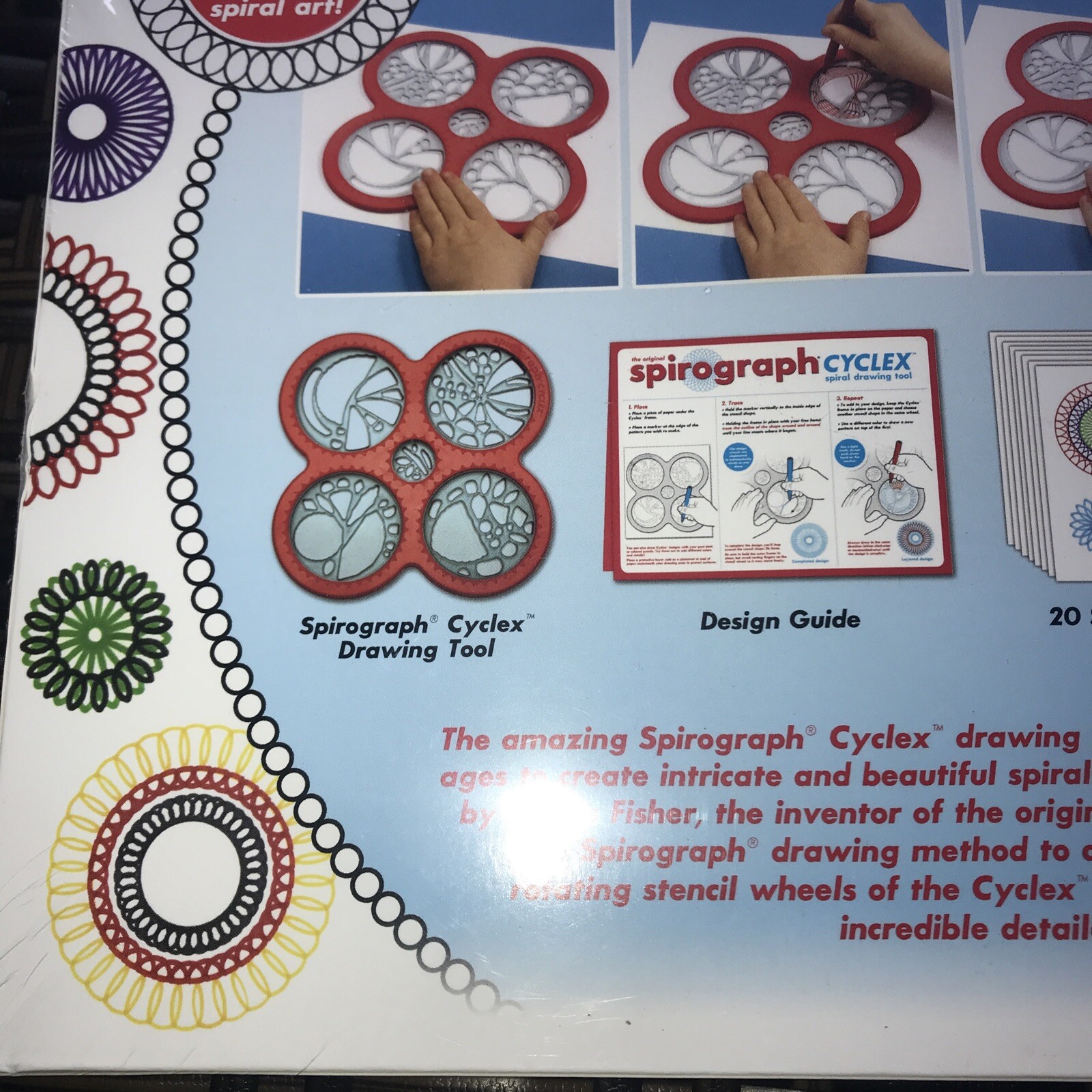 Spirograph Cyclex Spiral Drawing Tool Kit Bonus Colorful Vladis Flowers ...
