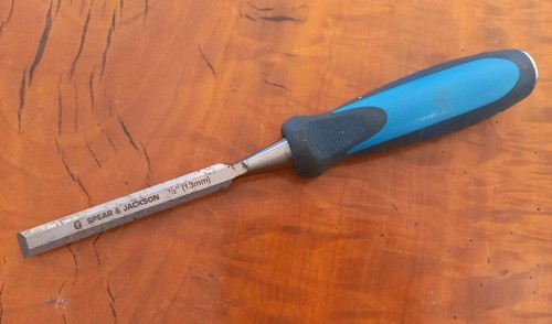 SPEAR & JACKSON HIGH IMPACT THRU TANG WOOD CHISEL 13MM 1/2" | eBay ...