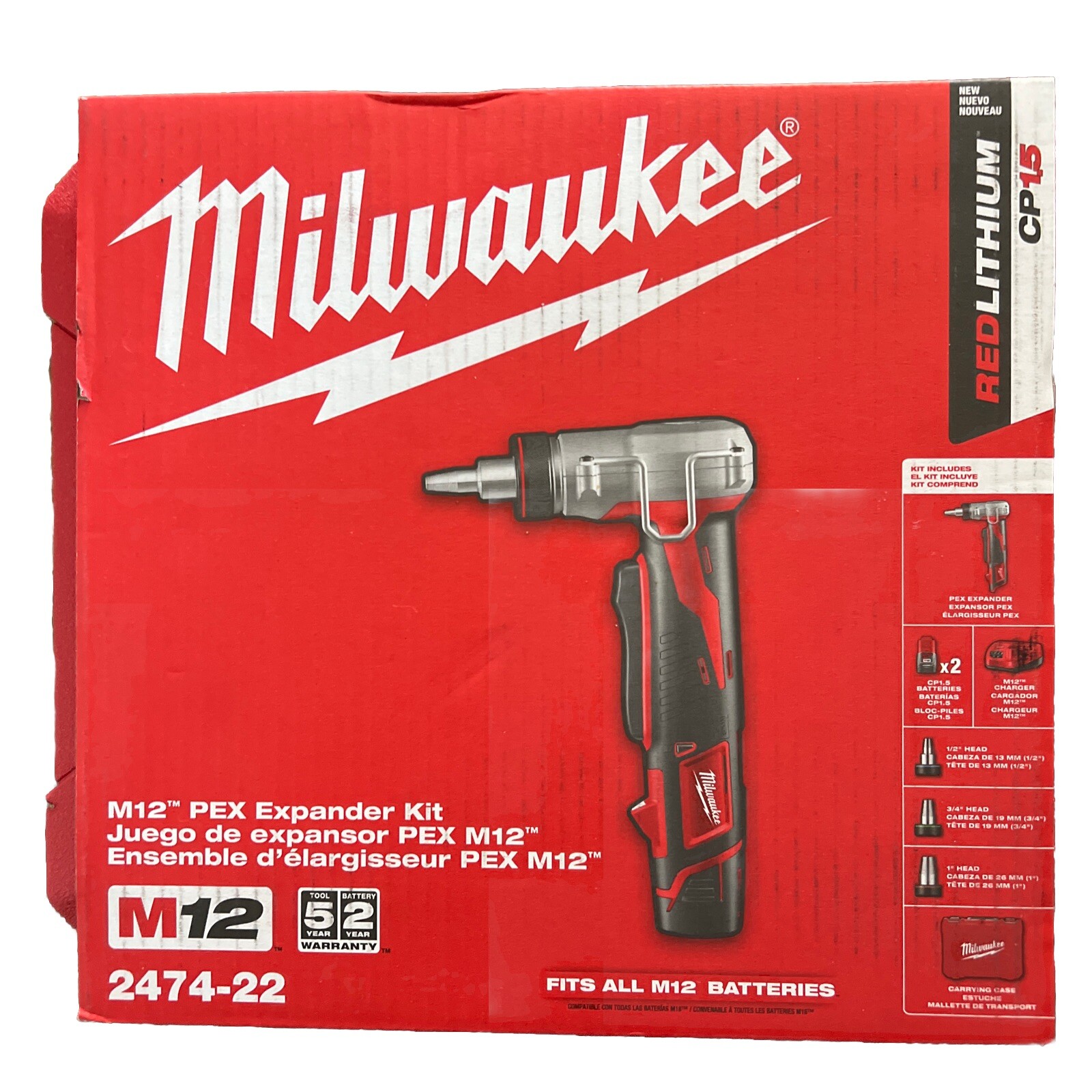 Milwaukee 2474-22 M12 12-Volt PEX Expander Tool Kit with Hard Case | eBay