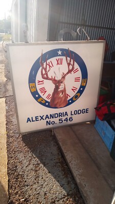 X LARGE DOUBLE SIDED HANGING B.P.O.E ELKS LODGE SIGN **LOCAL PICKUP ...