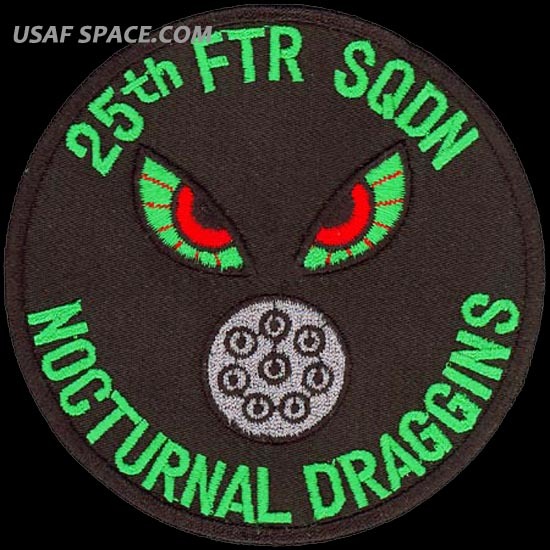 USAF 25th FIGHTER SQUADRON - 25 FS- NOCTURNAL DRAGGINS - ORIGINAL CLOTH ...
