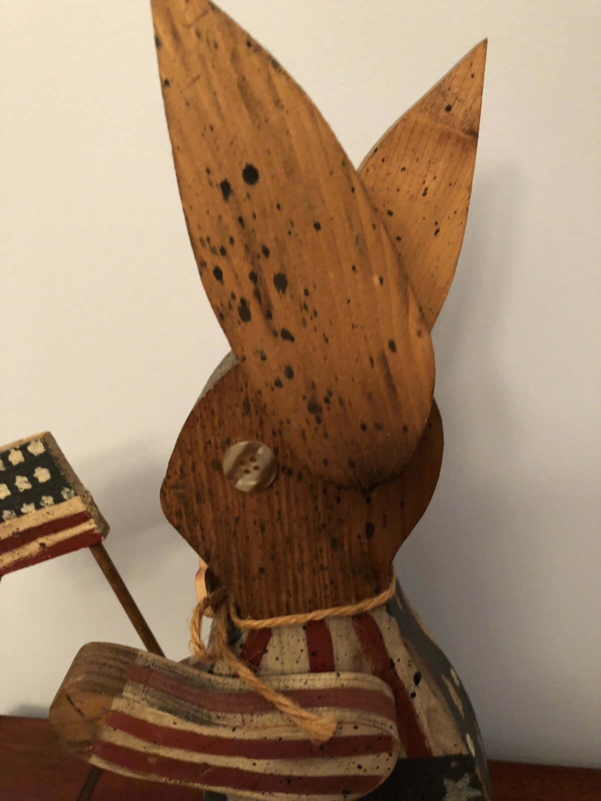 4th Of July Wooden Patriotic Bunny Rabbit With Flag | eBay