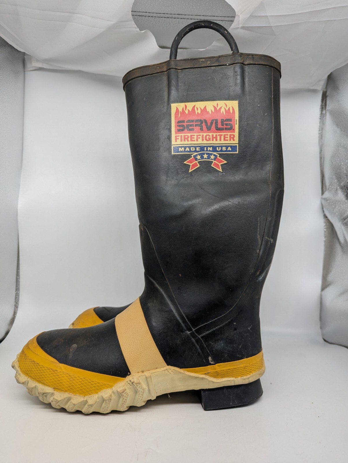 Servus Black Firefighter Rubber Boots Men’s Size 10 M… - Gem