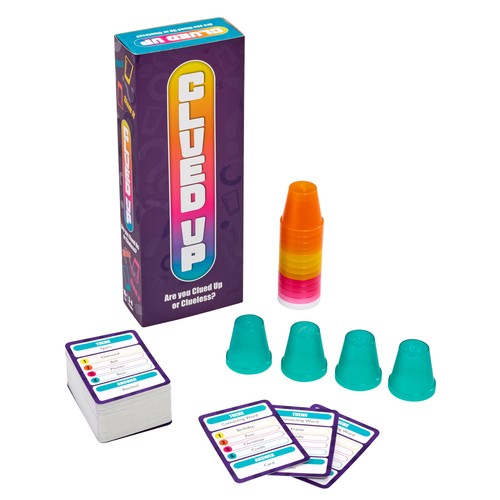 TOMY Games Clued Up Cup Slamming, Clue Guessing Card Games Fast Paced 3 ...