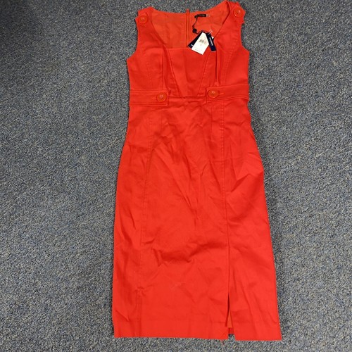 Magaschoni Collection Sz 0 NWT Blood Orange Cotton Button Sleeveless ...