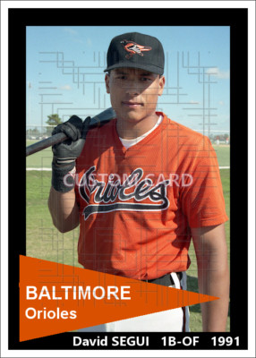 David Segui - 1991 Baltimore Orioles - 2.5 x 3.5 custom card (blank ...