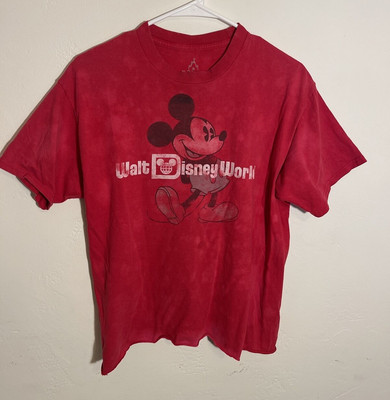 Vintage Mickey Mouse Red T Shirt Size XL Walt Disney World Style ...