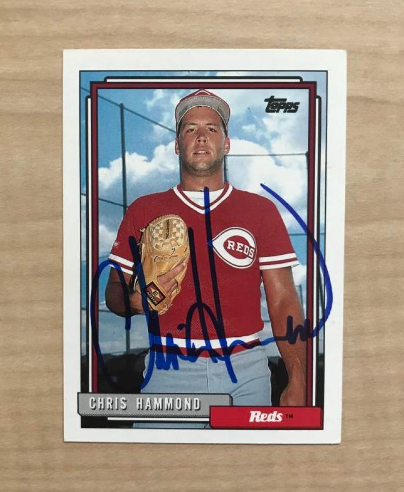CHRIS HAMMOND CINCINNATI REDS SIGNED AUTOGRAPHED 1992 TOPPS CARD #744 W ...