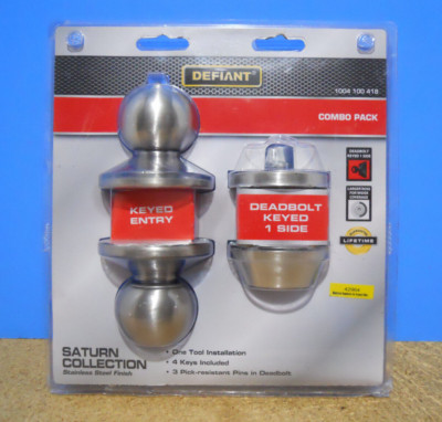Defiant Stainless Steel Keyed Entry Deadbolt Door Lock Saturn ...