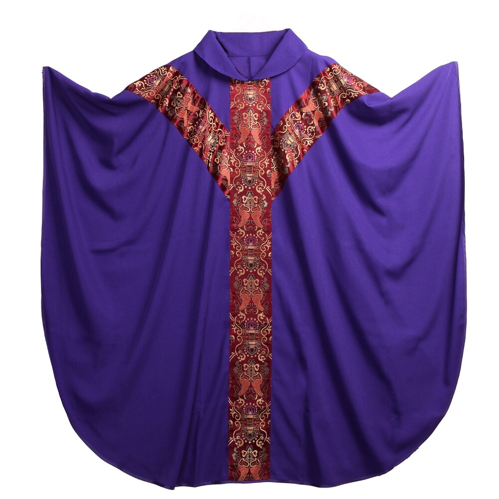 Catholic Robe Priest Celebrant Chasuble Vestments Church Clergy Purple ...
