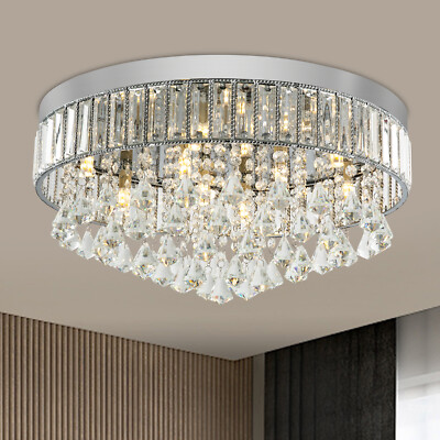 Modern Crystal Ceiling Light Small Chandelier Flush Mount Pendant Lamp ...
