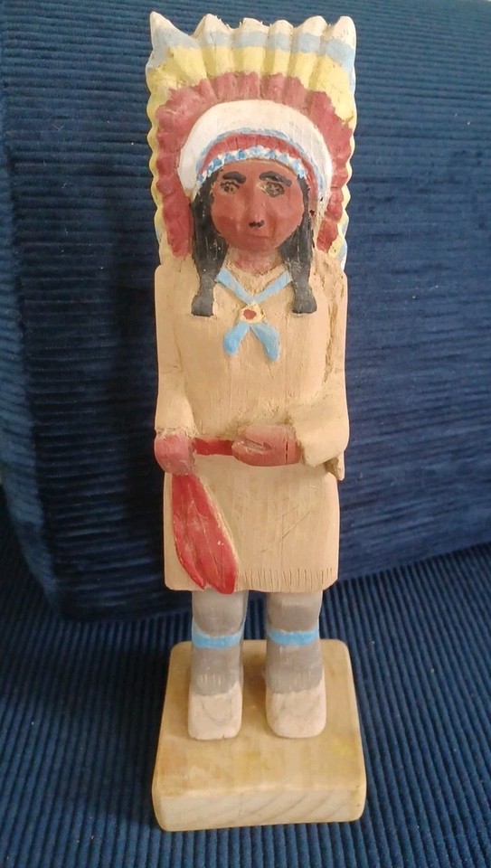 Vintage Tobacco Cigar Store Hand Carved Wood Indian Native American 10. ...