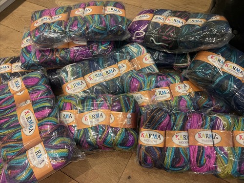 Mixed Job Lot Bundle Karma Chunky Striped Multicoloured Knitting Yarn 1000g | eBay