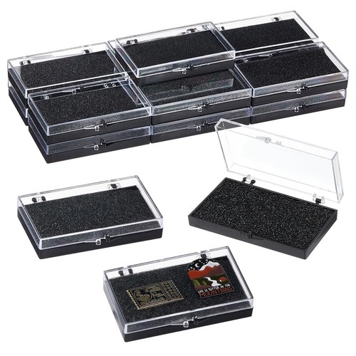 16Pcs Clear Plastic Gift Box for Pin 2x3.1x0.6 Inch Black Presentation ...