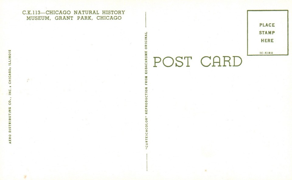 Postcard IL Chicago Natural History Museum Grant Park Chrome Vintage PC ...