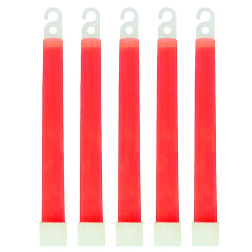 5pcs 6 Inch Glow Light Sticks Waterproof Survival Kit Camping Gear (Red ...