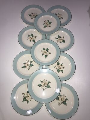11-Lifetime China 'Turquoise Magnolia' 6 1/4” Serving Plates- Vintage ...
