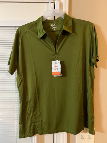 New NWT Ladies Pin High Golf Pesto Green Zipper Polo Swing Dry XXL | eBay